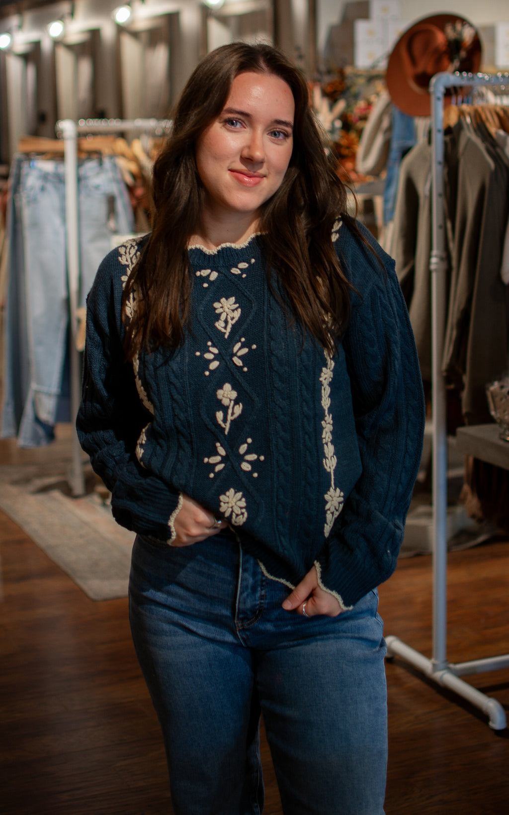 Mrs Charming Embroidered Sweater – Claim Clothing